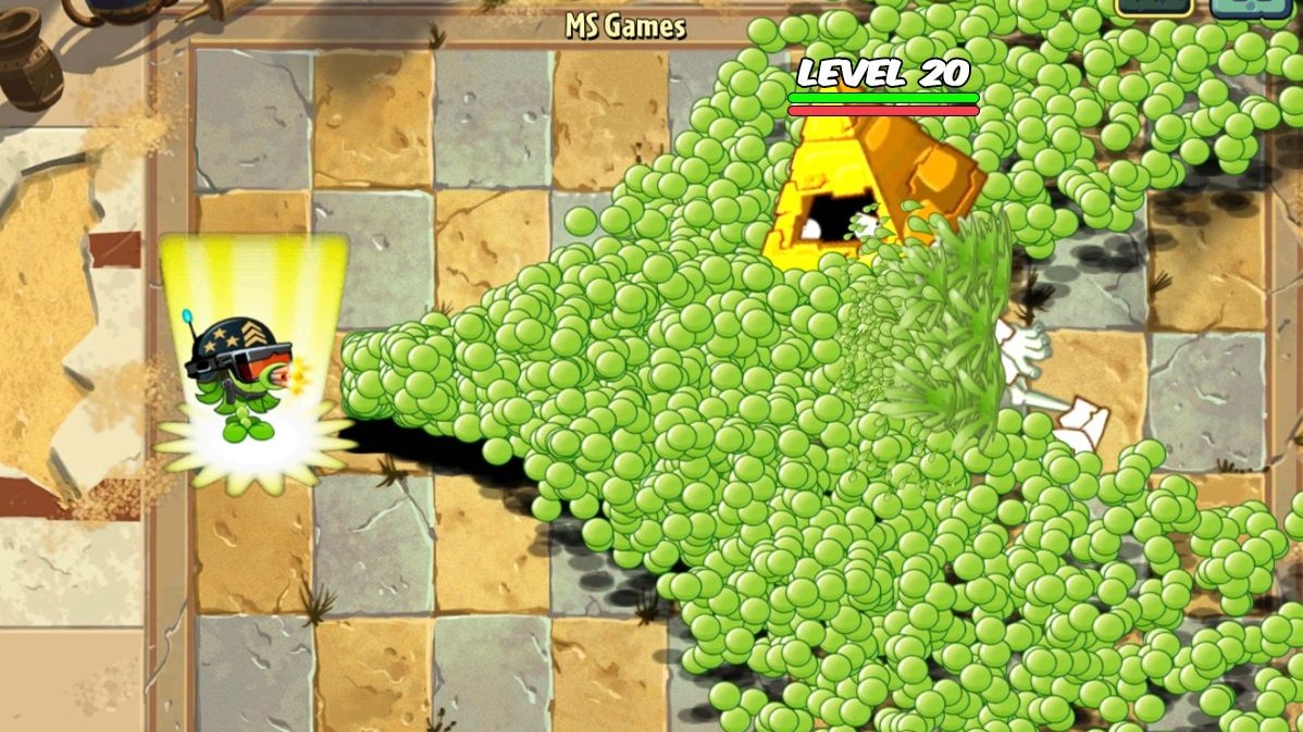 PvZ 2 挑战赛 - 25株1级植物 + 使用5次能量技能 对抗20级金字塔头僵尸 - 谁能获?-MSGames-MSGames-哔哩哔哩视频