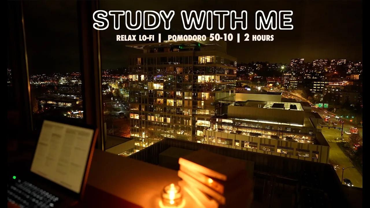 2-Hour Study With Me | 🌌 阴天夜间专注 | 📚平静LOFI节拍让你专注｜Pomodoro 50/10-小衍ViVi咔 ...