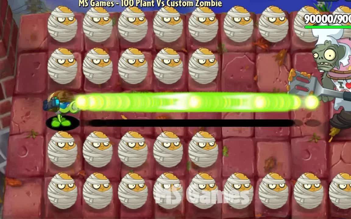 PvZ 2 艰难挑战 - 100 棵植物 最高等级 对抗 夏夜巨型僵尸 90000 血量 - 谁会获胜?-MSGames-MSGames-哔哩哔哩视频