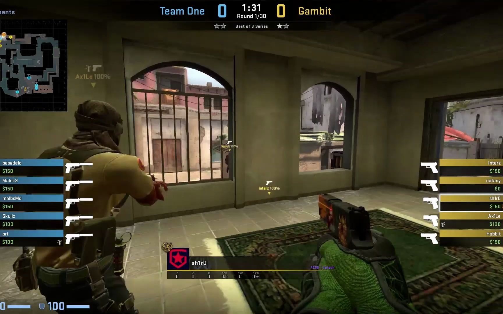 CSGO职业哥第一视角 Gambit Sh1ro (26/10) vs TeamOne (de_mirage)_哔哩哔哩_bilibili