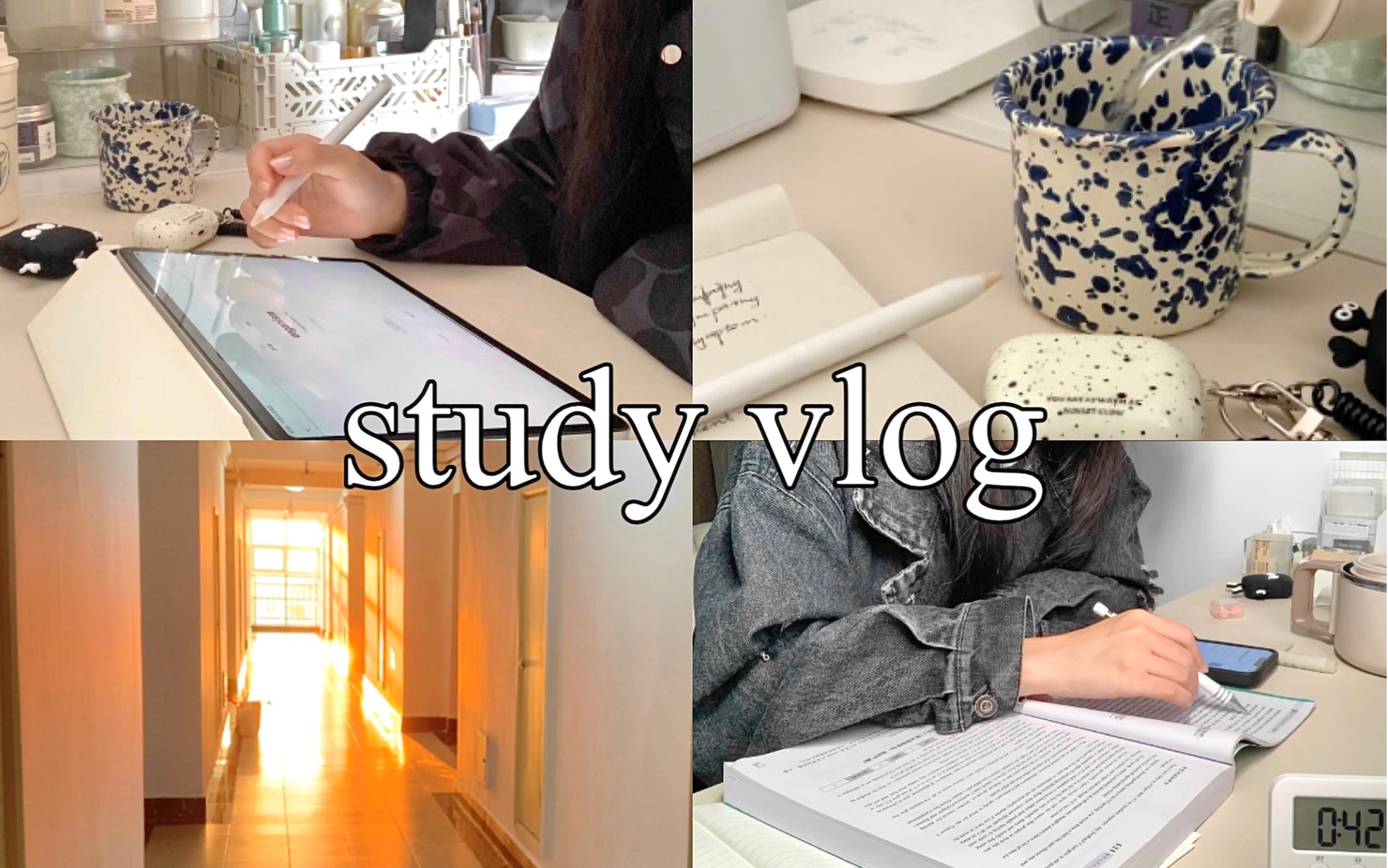 study vlog 77｜宅寝室学习5H｜夕阳金照｜晚课｜动力向伴学｜study with me-myvivi_-myvivi_-哔哩哔哩视频