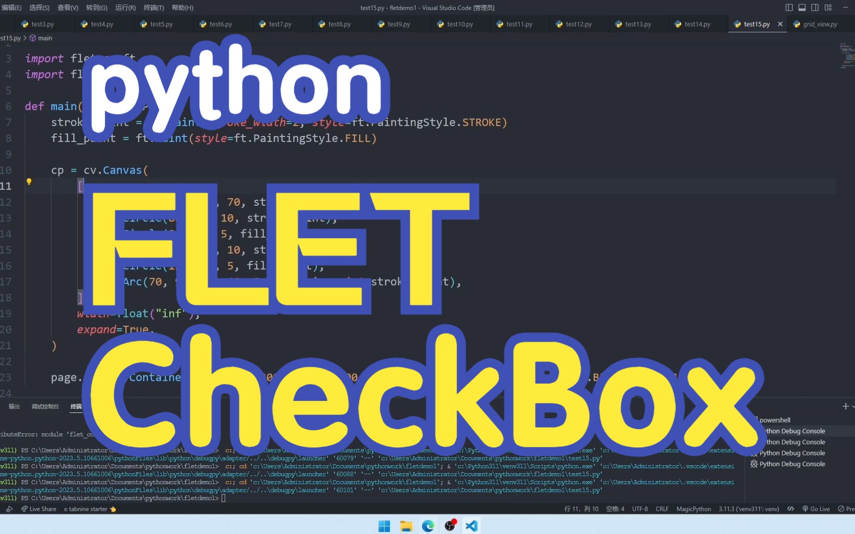 Python Flet 输入或者选择控件之 Checkbox-闫建伟-闫建伟-哔哩哔哩视频