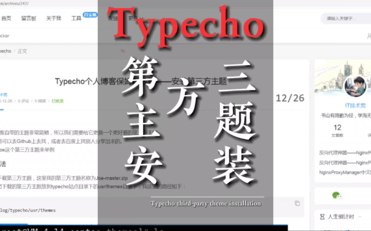 Typecho个人博客保姆级教程——第三方主题安装-IT运维故事-IT运维故事-哔哩哔哩视频
