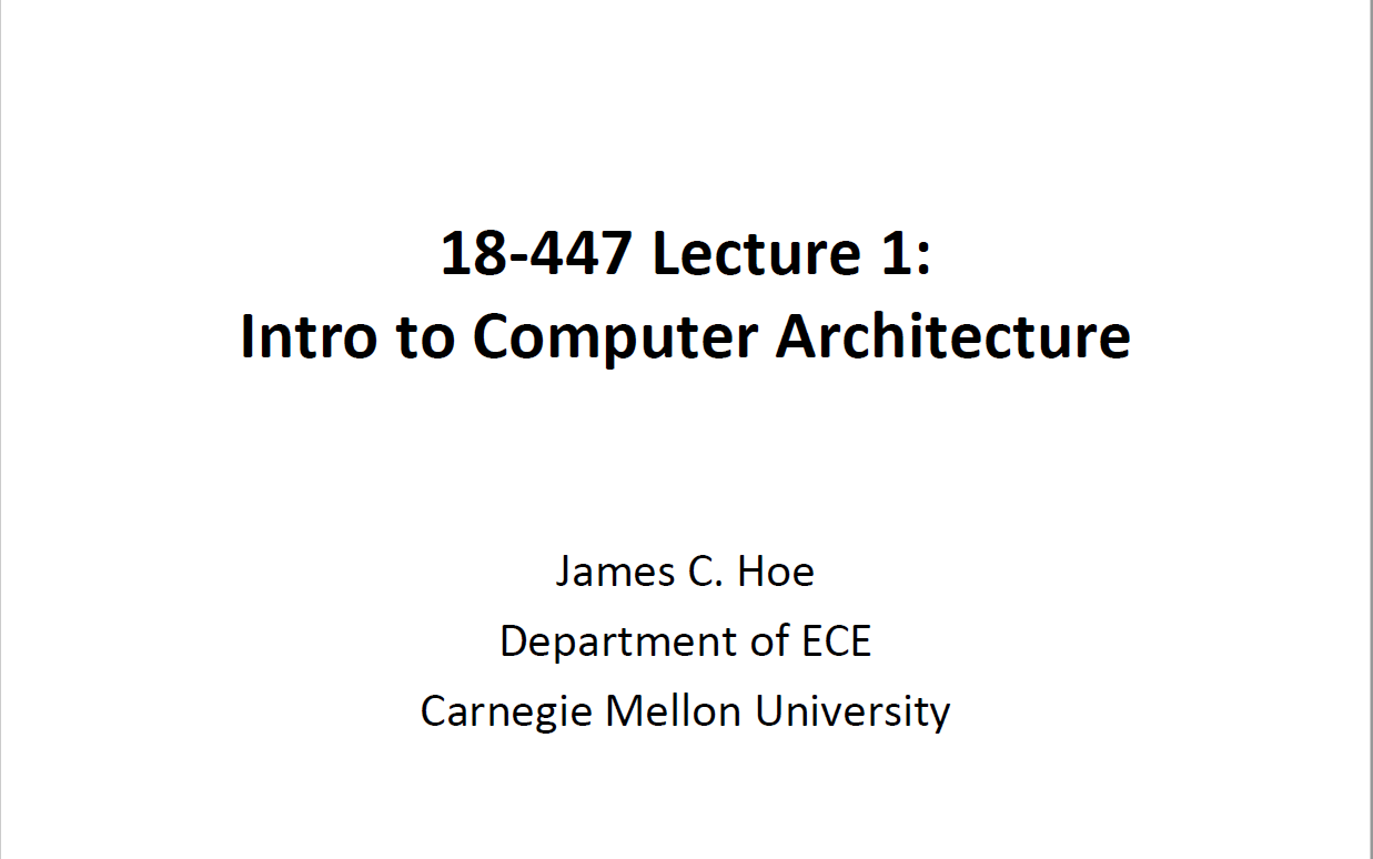 【搬运】ETH - 计算机体系结构 - Computer Architecture-烧麦呼叫南瓜-默认收藏夹-哔哩哔哩视频