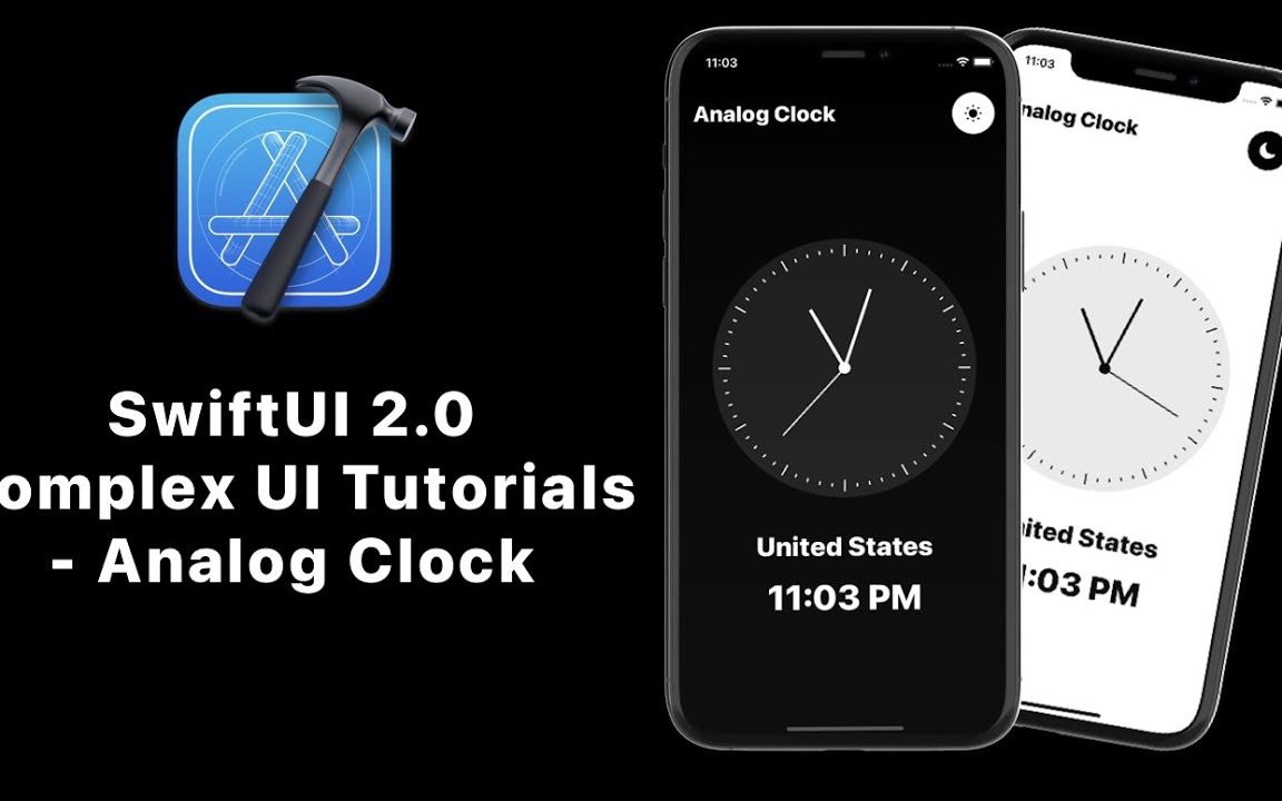 SwiftUI 2.0 复杂 UI 教程 -- 模拟时钟应用_哔哩哔哩_bilibili
