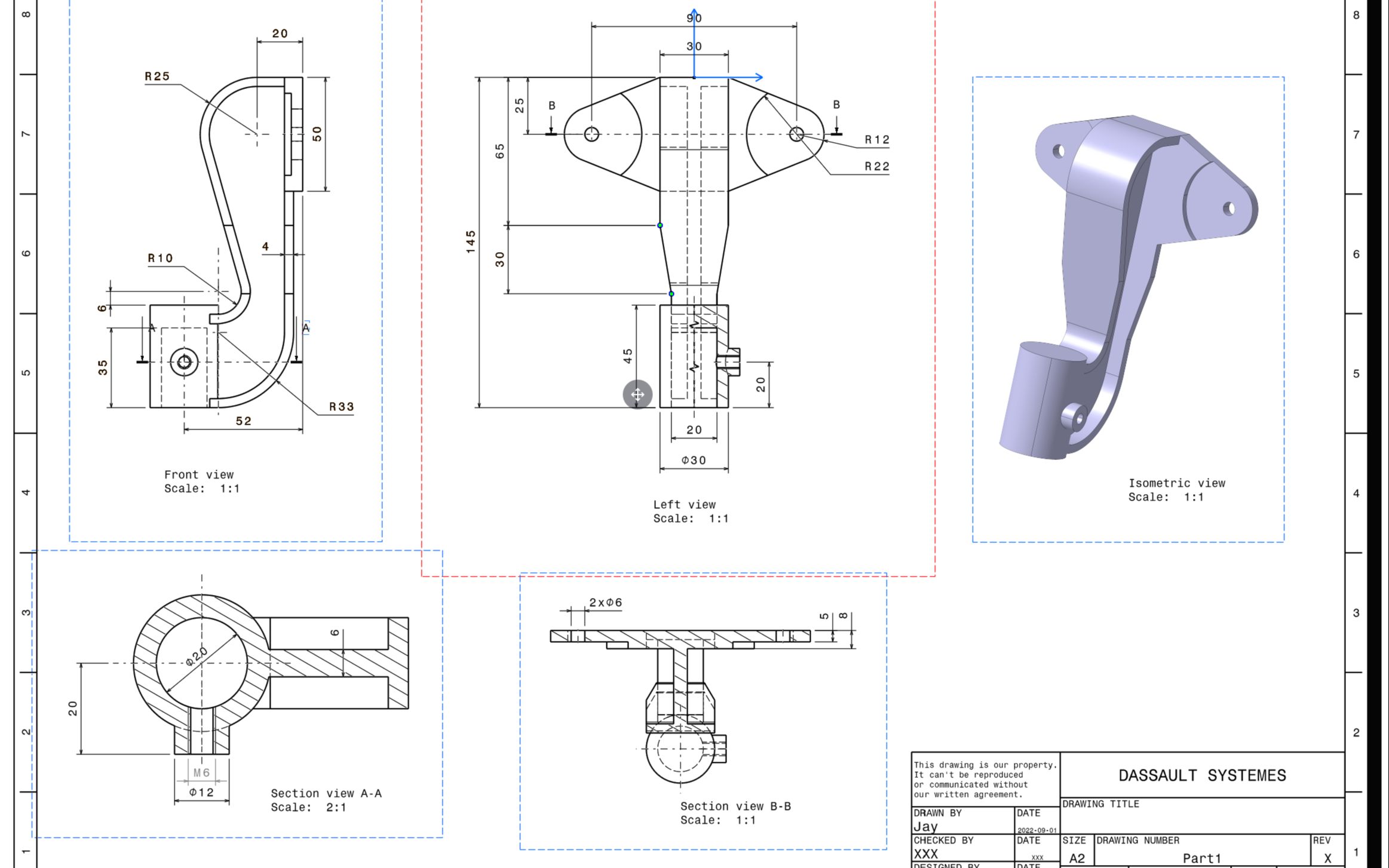 CATIA_工程图制作练习（四）_哔哩哔哩_bilibili
