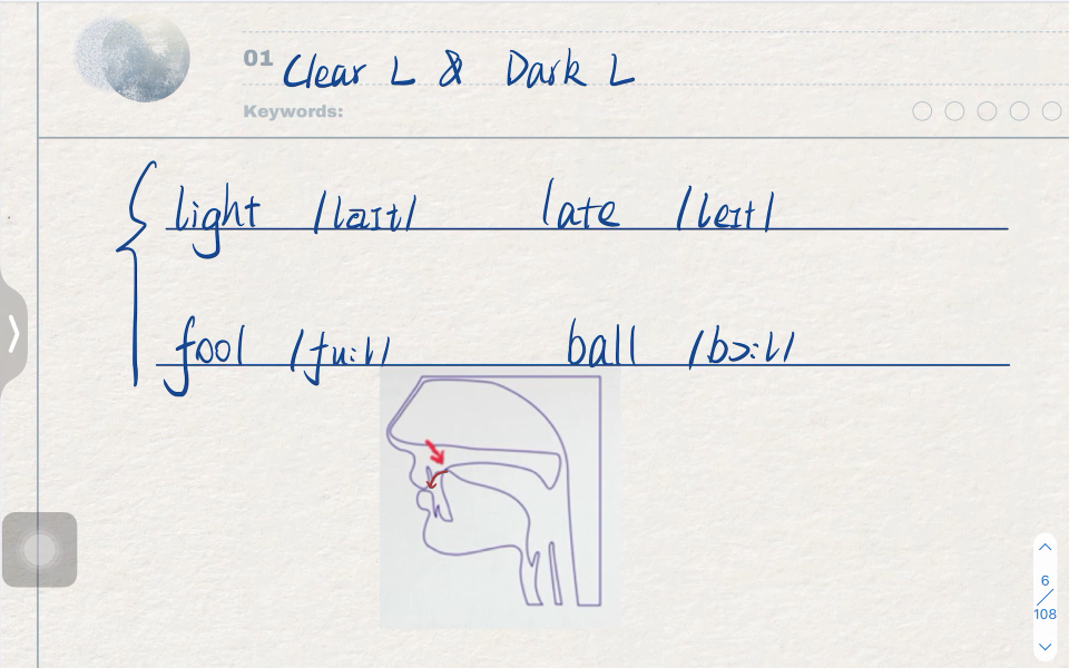 light L+ dark L in British Accent