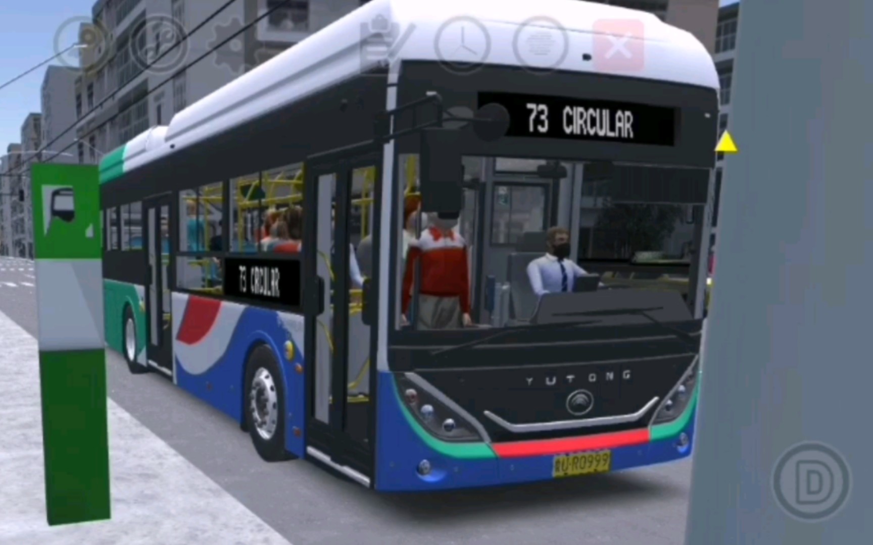 【PBSU】驾驶宇通ZK6105HNG2行驶在城市地图3207-10TP线路上