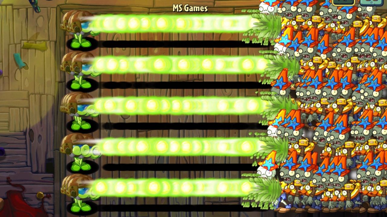 PvZ 2 困难挑战 - 200 植物等级1 对抗100只戴救生圈的圆锥头僵尸 等级10-MSGames-MSGames-哔哩哔哩视频