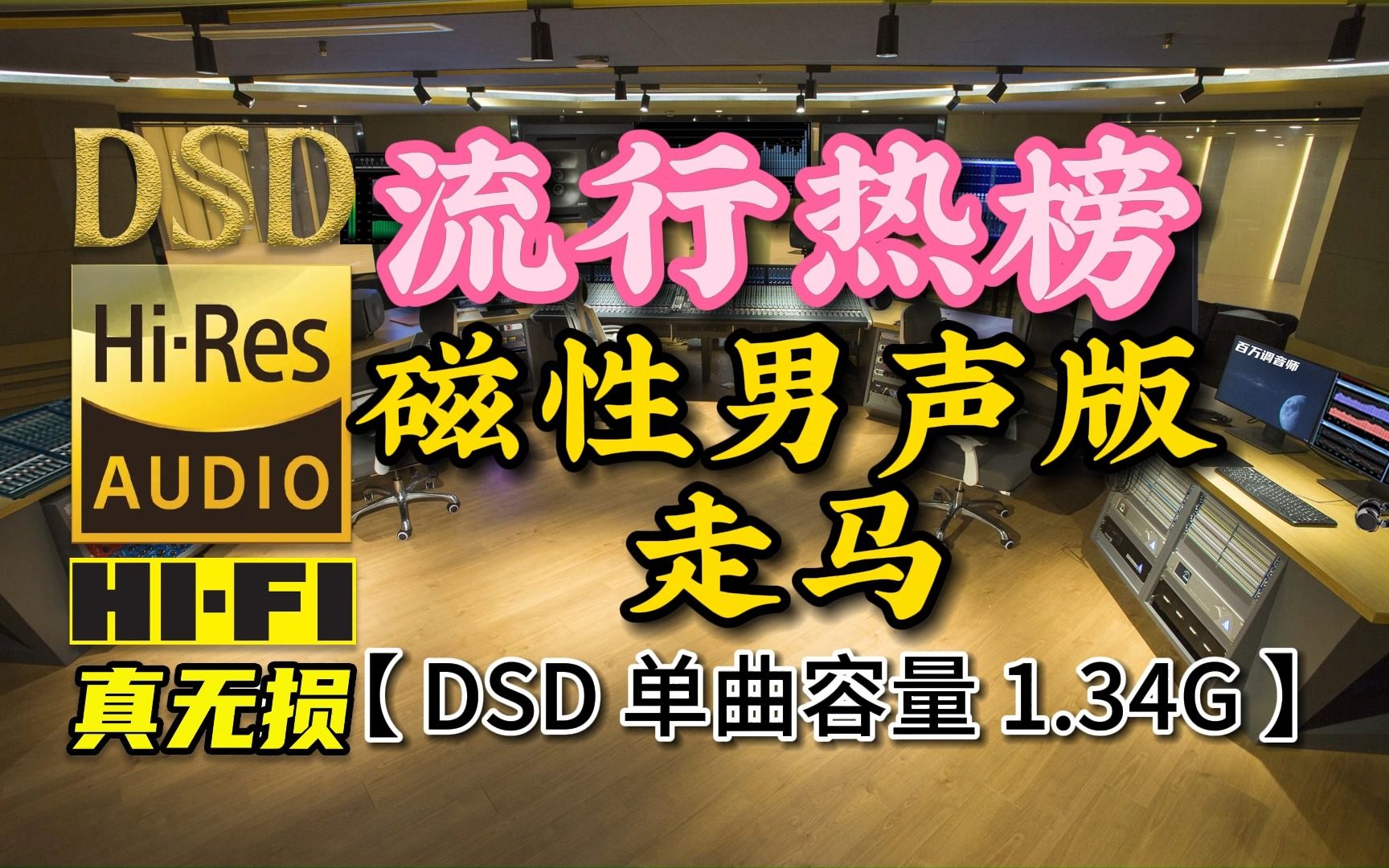 流行热歌榜，磁性男声版《走马》DSD完整版，单曲容量1.34G【真正DSD无损顶级HI-FI音乐，百万调音师独家制作】-车音乐_百万调音师-车音乐_百万调音师-哔哩哔哩视频