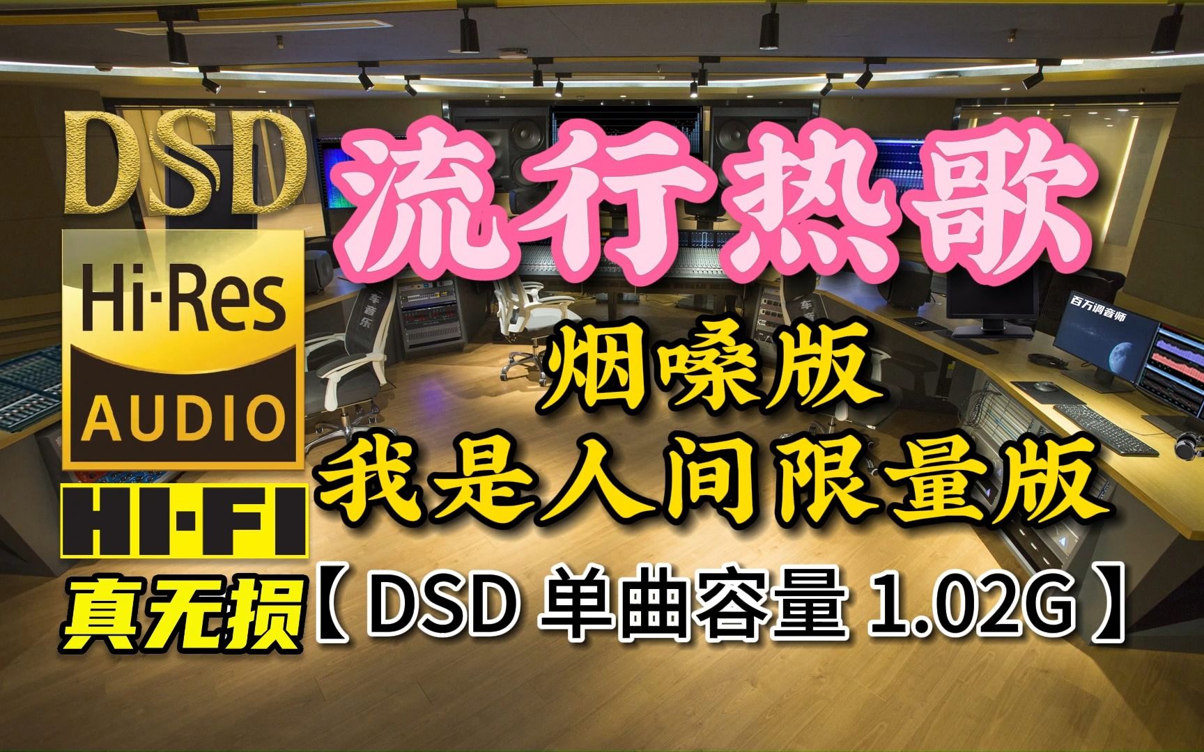 流行热歌，烟嗓版《我是人间限量版》DSD完整版，单曲容量1.02G【真正DSD无损HIFI音乐，百万调音师独家制作】-车音乐_百万调音师-车音乐_百万调音师-哔哩哔哩视频
