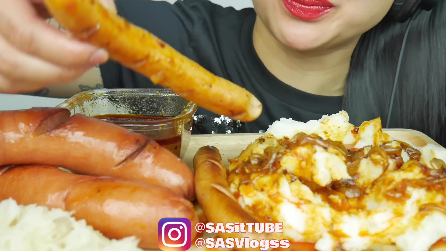 【SAS】精剪｜香肠搭配土豆泥和酸菜吃播-Hellox0-Hellox0-哔哩哔哩视频
