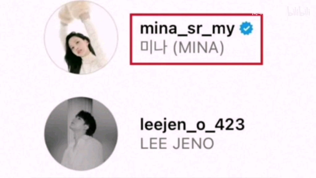 ins名格式相同的李帝努和名井南 NCT TWICE JENO MINA SM JYP_哔哩哔哩_bilibili