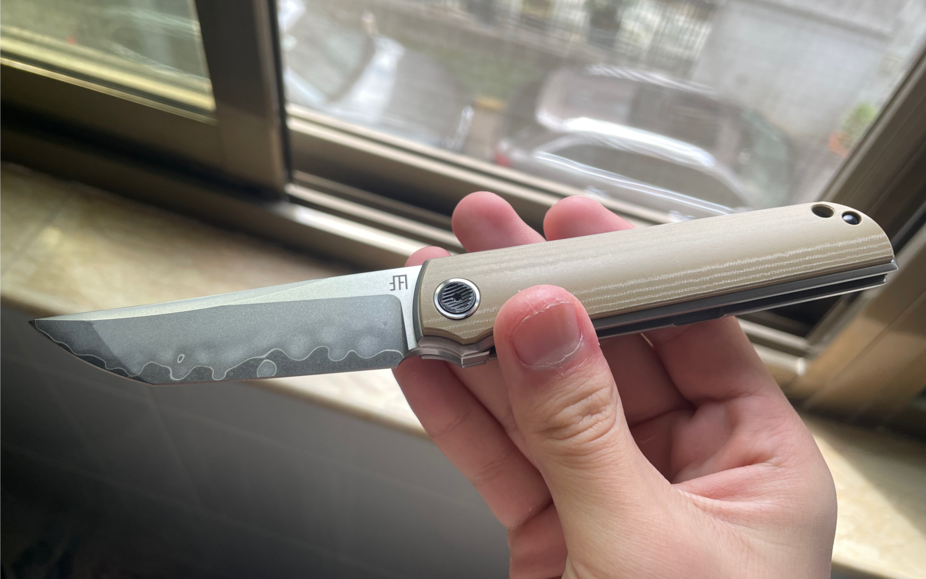 北山物志 斩三 素面钛合金折叠刀n690钢材