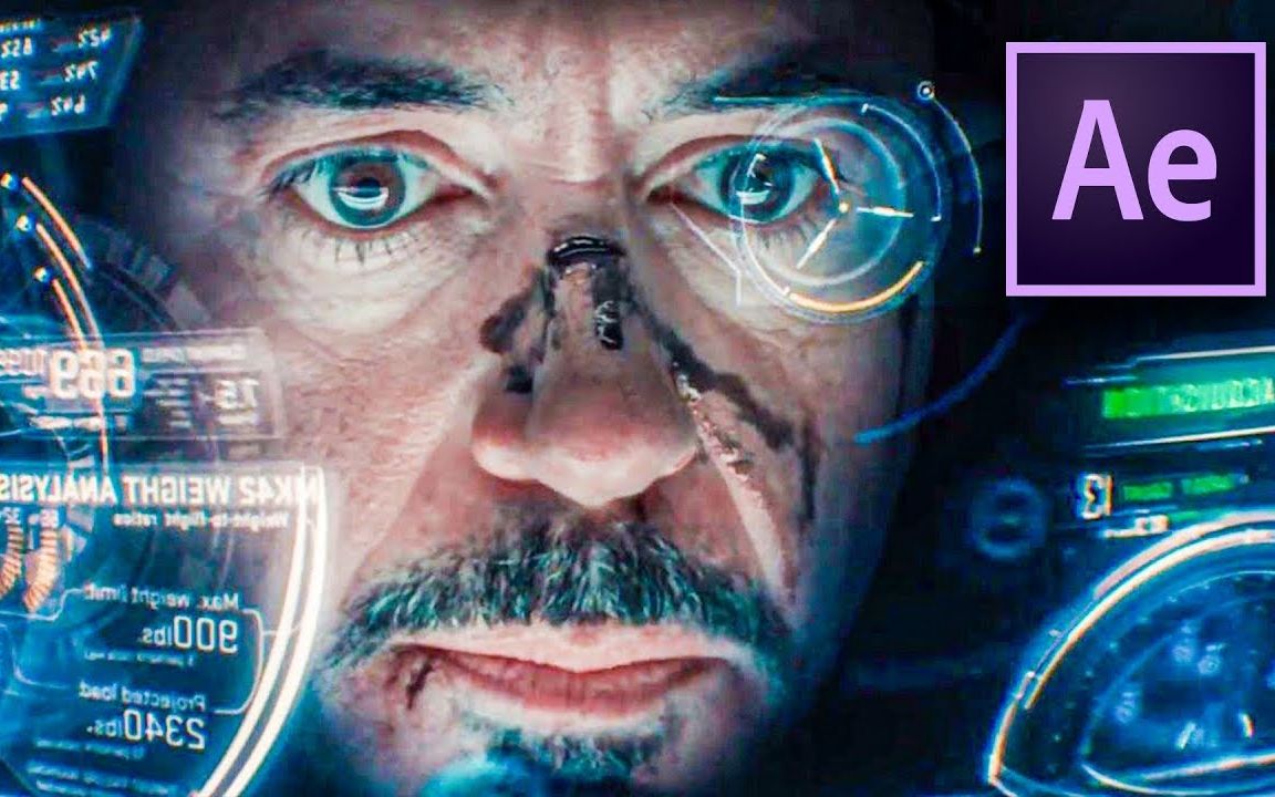 After Effects中的钢铁侠HUD效果（教程）中文字幕_哔哩哔哩_bilibili