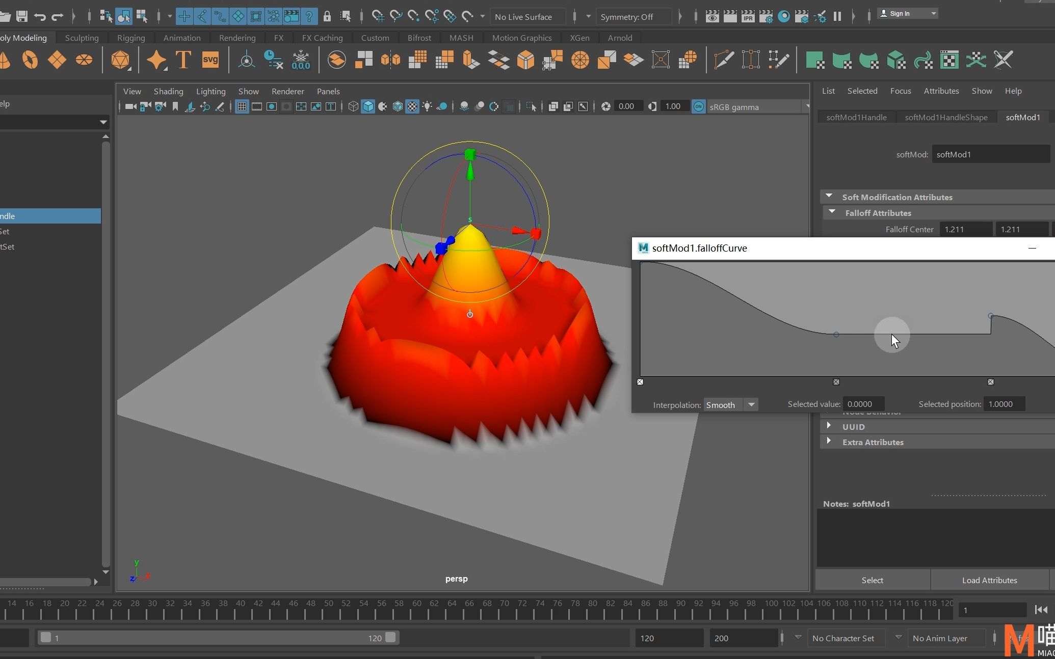 Maya教学：如何使用软修改变形工具(Soft Modification Tool)？_哔哩哔哩_bilibili