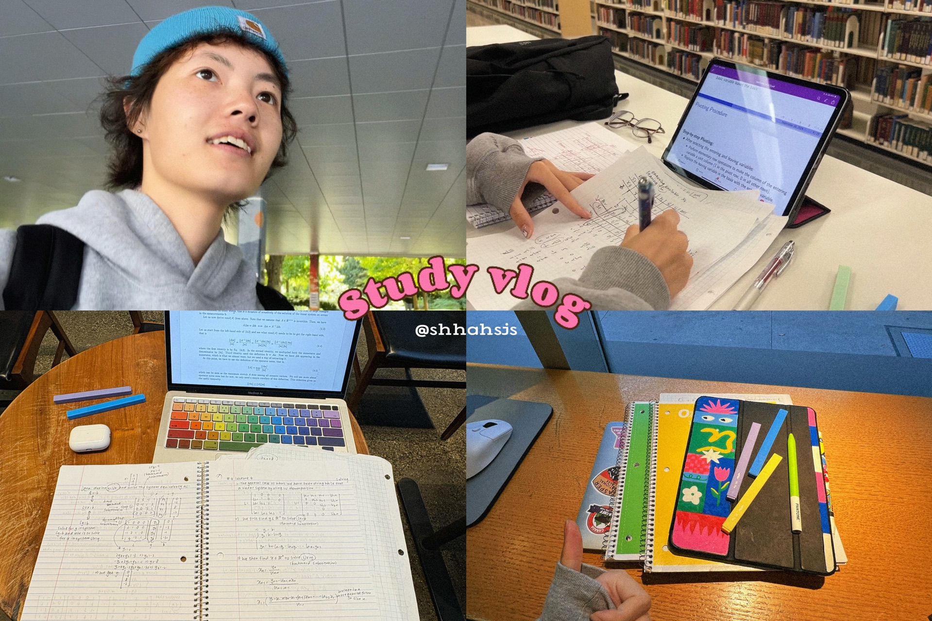 Study vlog * 忙碌的上学日📚 *泡图书馆 &live house🍔 ☄️-shhahsjs-shhahsjs-哔哩哔哩视频