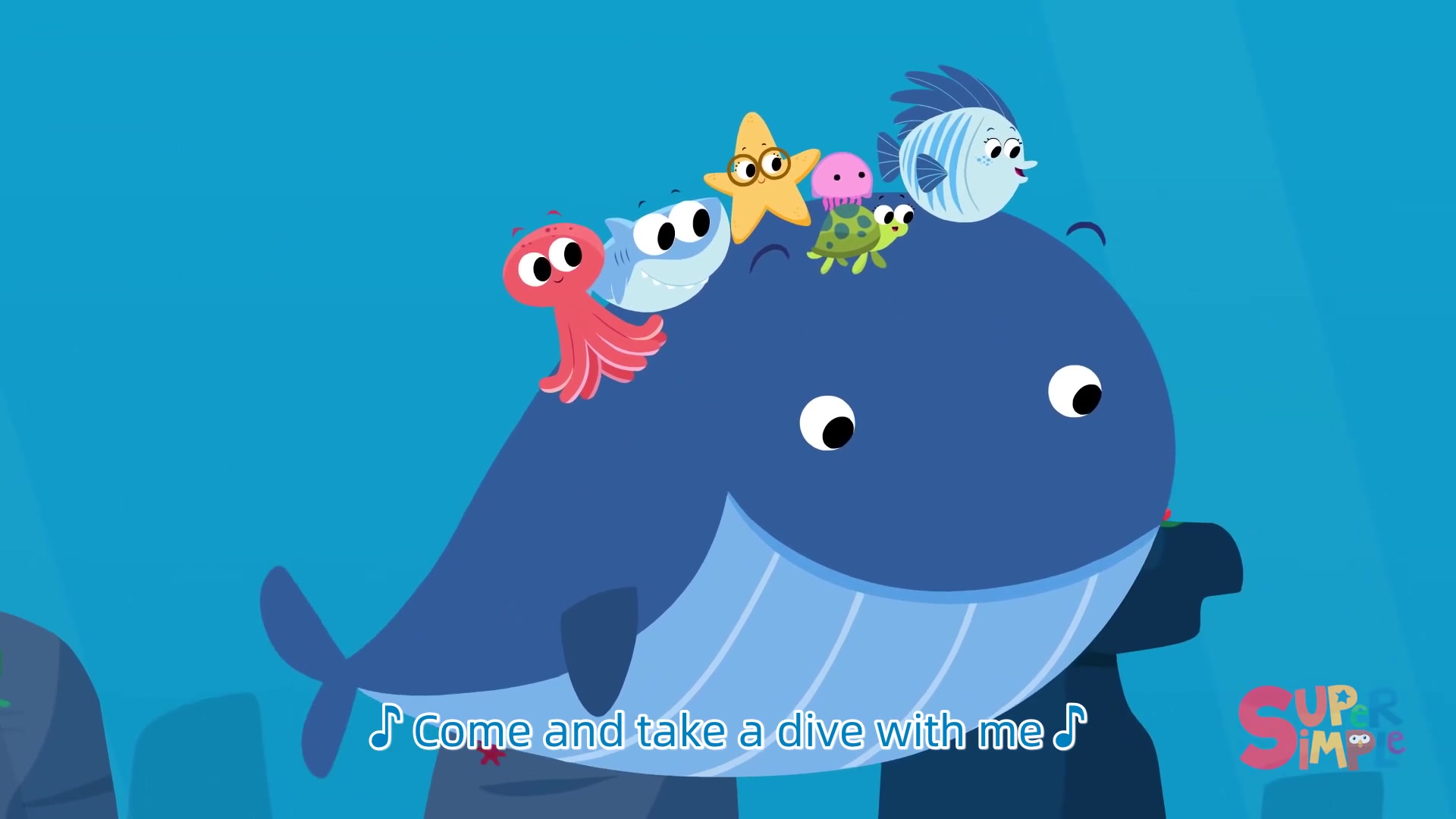 208 英语儿歌 - Down In The Deep Blue Sea - 宝宝英语启蒙_哔哩哔哩 (゜-゜)つロ 干杯~-bilibili