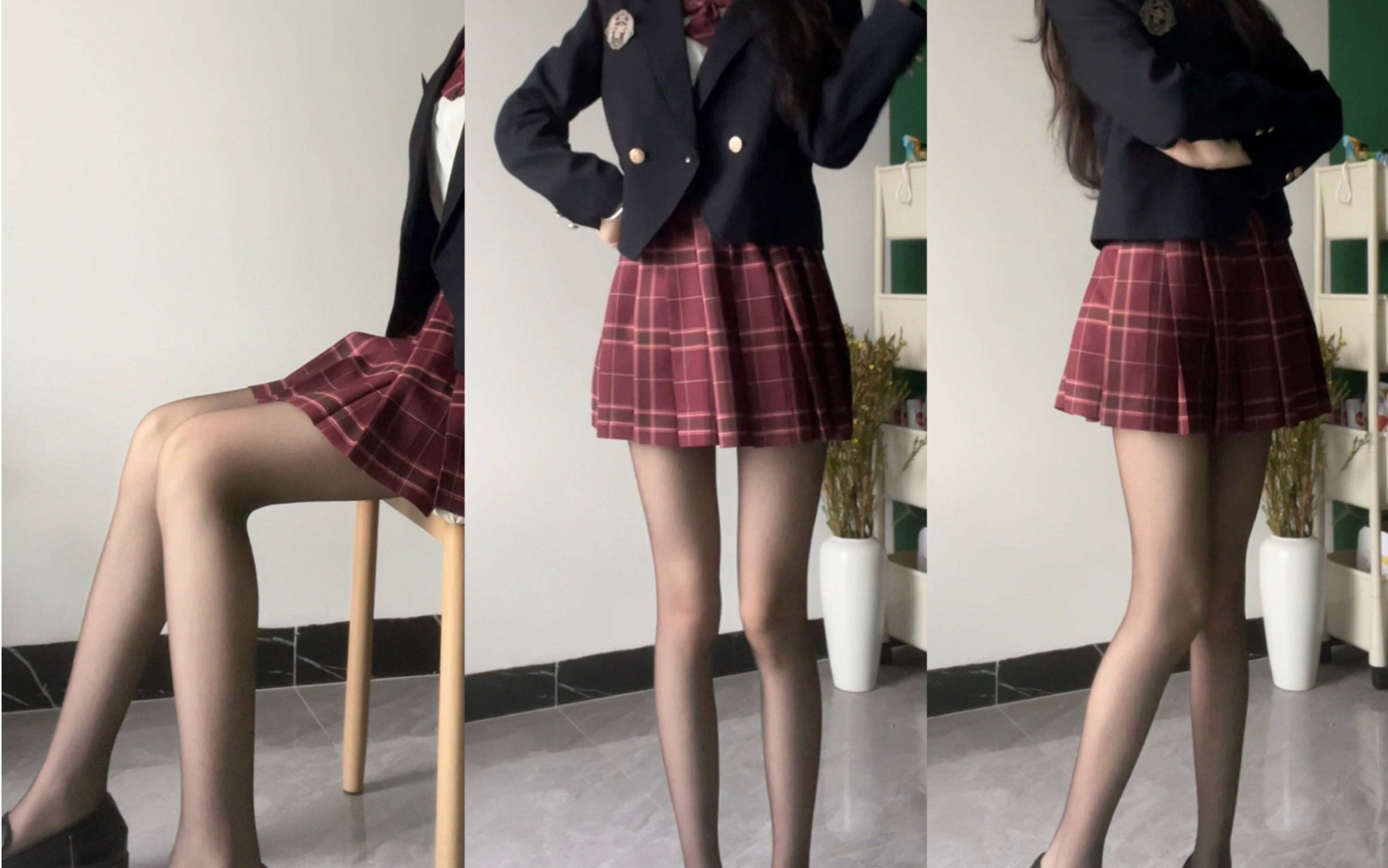 【jk制服】沙华格裙搭配黑丝yyds-阿九Ajiu--阿九Ajiu--哔哩哔哩视频