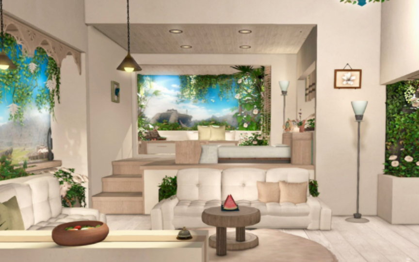 【FF14 M房装修】绿植现代｜白棕绿-二点五次元的人-二点五次元的人-哔哩哔哩视频