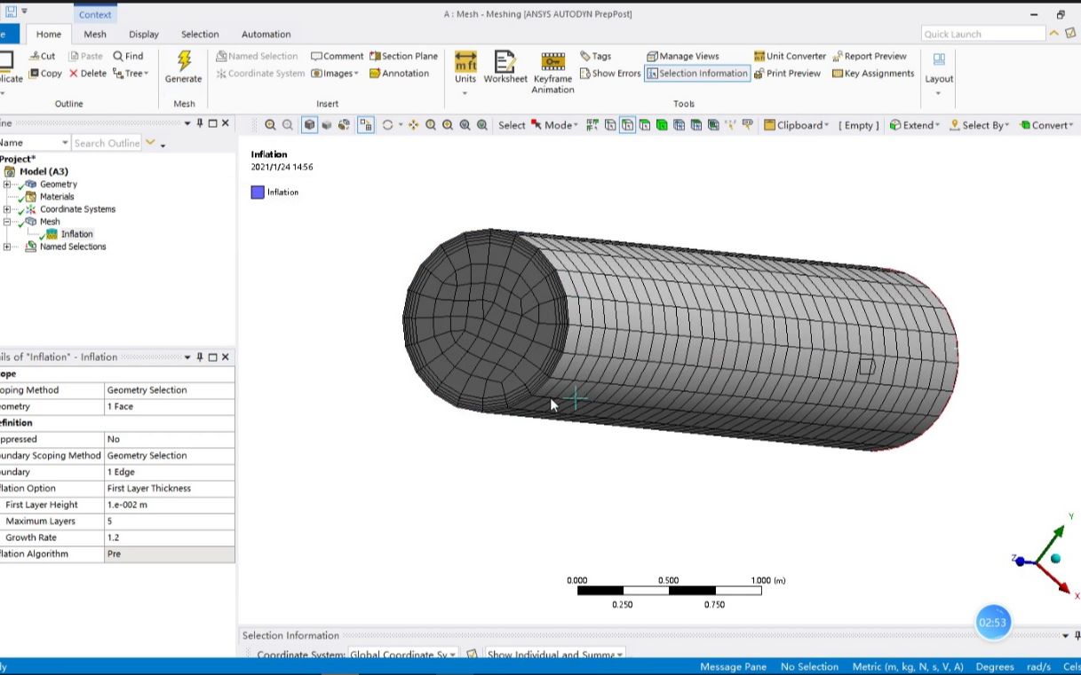 Ansys Meshing 自动生成圆柱网格_哔哩哔哩_bilibili