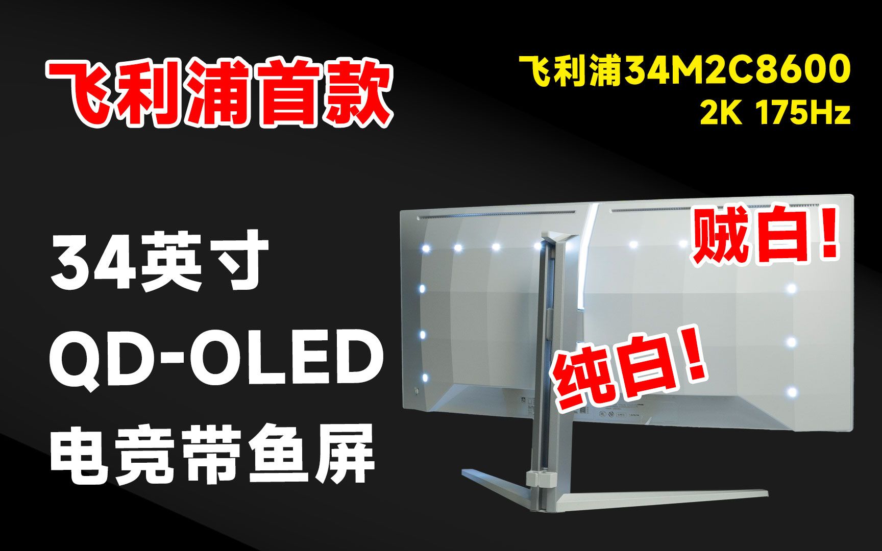 飞利浦首款!34英寸qd Oled 电竞带鱼屏显示器34m2c8600 详细测评报告! 好屏如潮 好屏如潮 哔哩哔哩视频