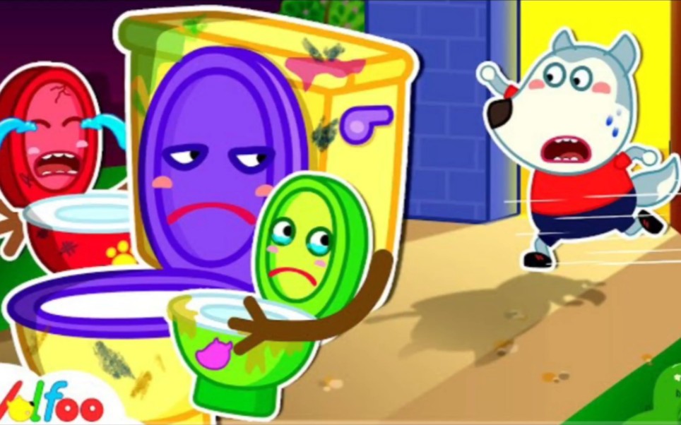 小狼沃夫:沃夫在马桶上乱涂乱画-西米启蒙宝贝-西米启蒙宝贝-哔哩哔哩视频