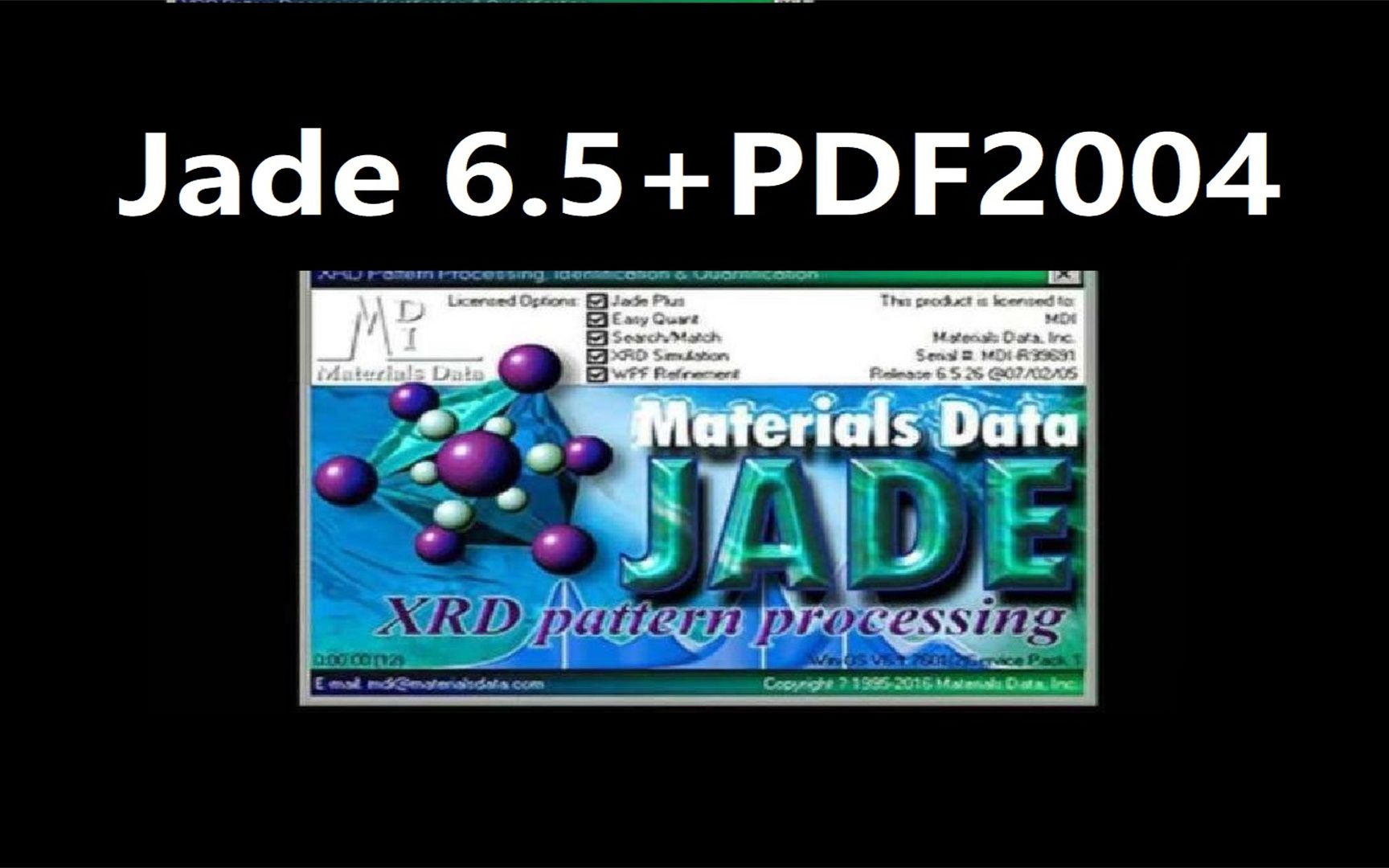 Jade 6.5+PDF 2004卡片 X射线衍射分析 下载安装分享,零基础快速了解-bili_14316929216-bili_14316929216-哔哩哔哩视频