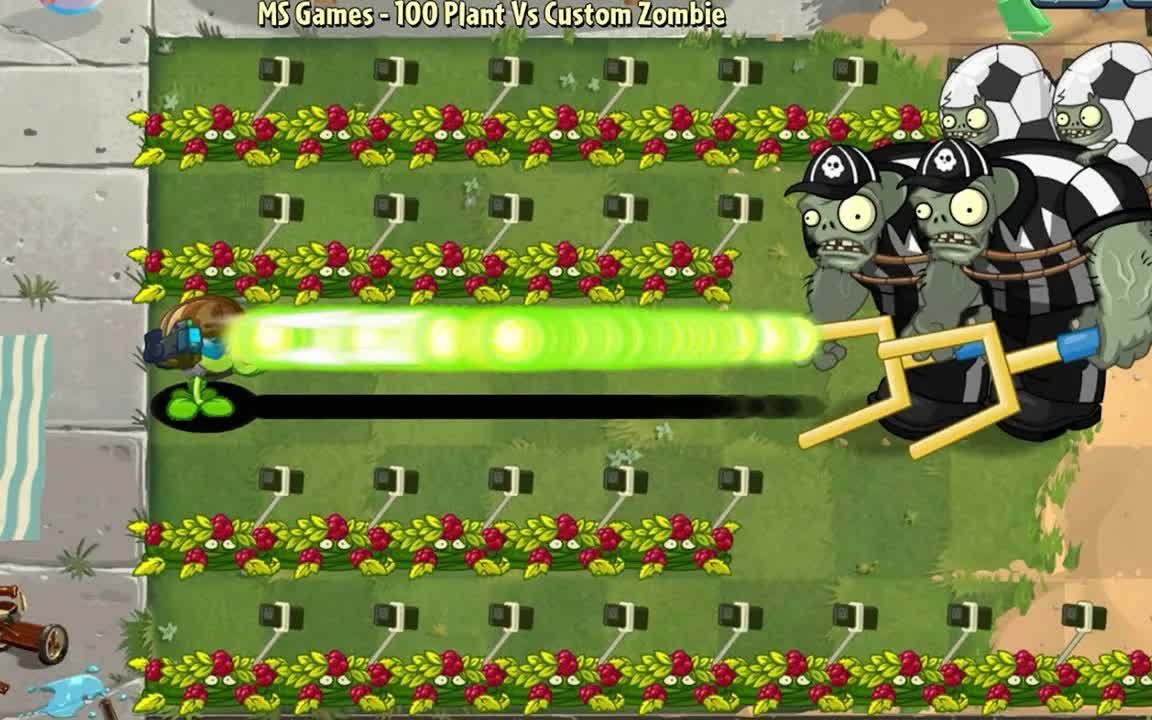 Gatling Pea 和 100 颗满级植物 对抗 2 只超级草坪碗巨人僵尸 40000 HP - PvZ 2挑战-MSGames-MSGames-哔哩哔哩视频