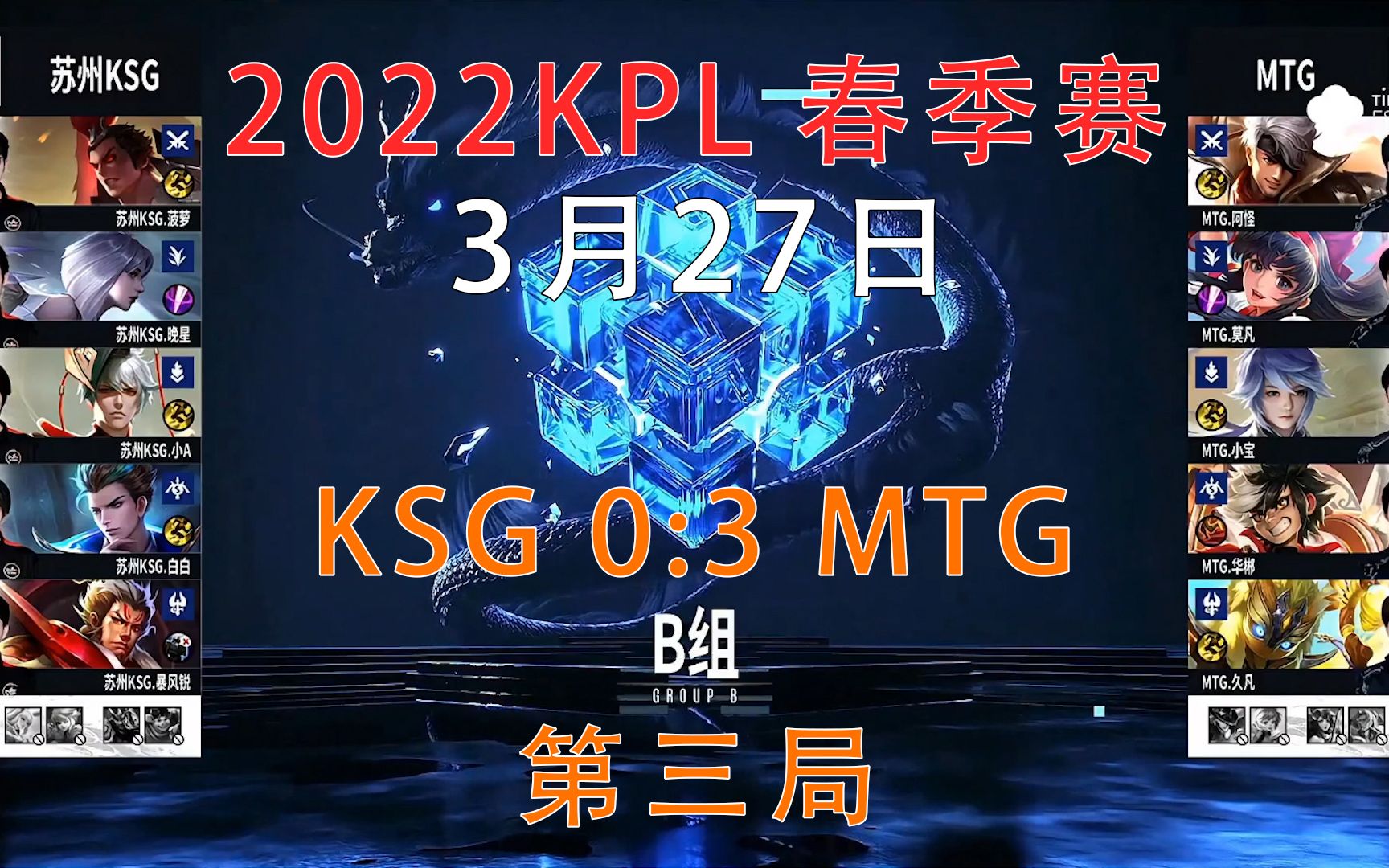 MTG零封KSG，MTG状态拉满，3:0战胜KSG，以B组第一锁定卡位赛_电子竞技热门视频
