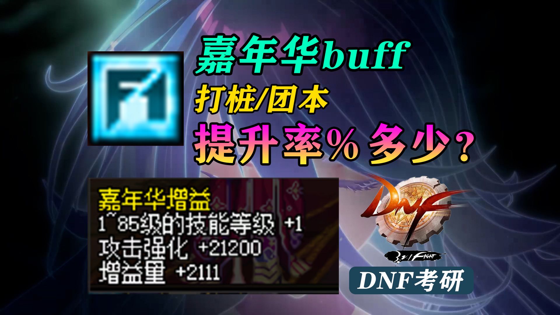 DNF嘉年华buff打桩/打团具体提升率多少？很猛的！-星光战士戴拿--星光战士戴拿--哔哩哔哩视频