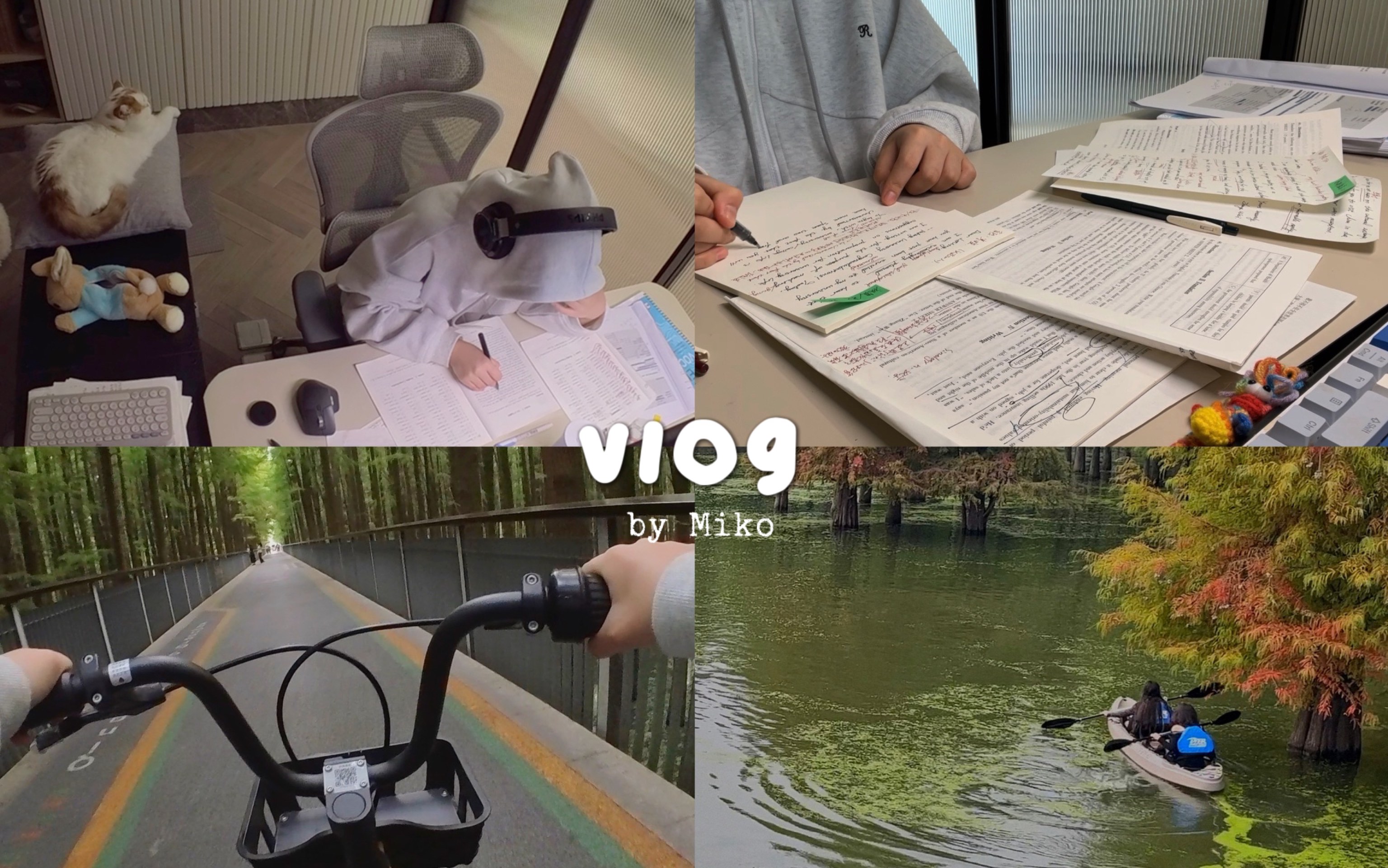 VLOG｜宅家学习记录｜i人的秋日骑行｜拍摄设备分享-一只miko子-一只miko子-哔哩哔哩视频