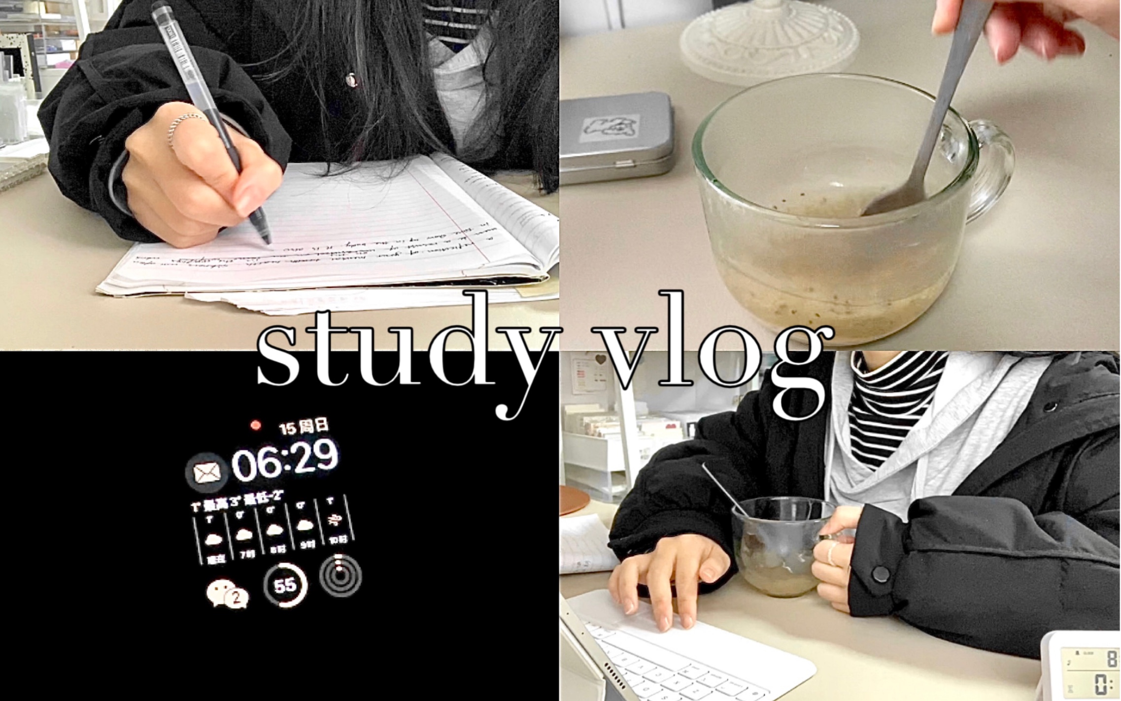 study vlog 38｜下雪了！6:30早起高效学习9.5H｜一天还四天债｜人不管多大年纪还是怕老师 study with me 高效学习日常-myvivi_-myvivi_-哔哩哔哩视频