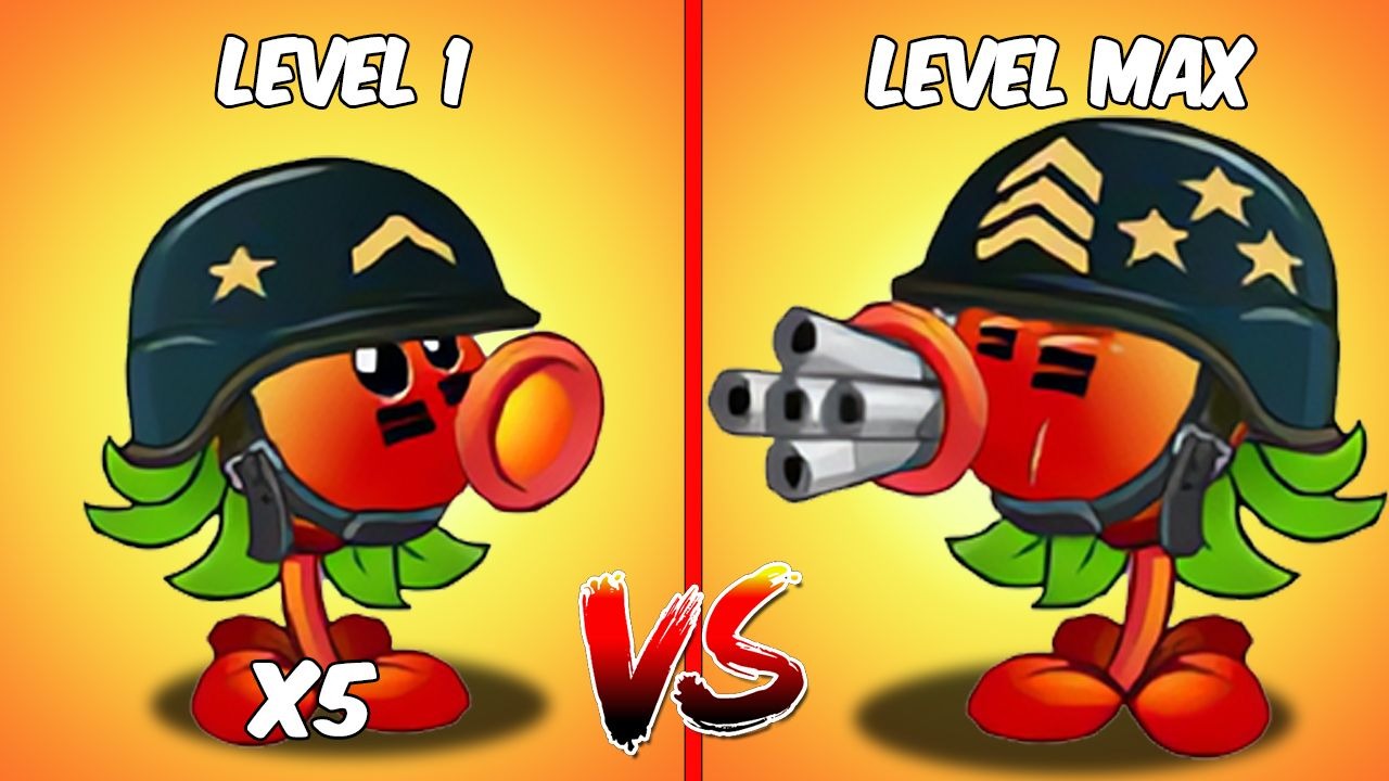 PvZ 2 战斗 - 1级植物 VS 满级植物 - 所有豌豆射手及其他植物对抗胡桃夹子僵尸-MSGames-MSGames-哔哩哔哩视频