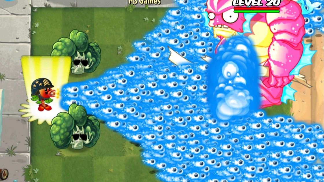 PvZ 2 挑战 - 所有植物 ×50 等级1 使用1次能量豆 Vs 深海巨人僵尸 等级20-MSGames-MSGames-哔哩哔哩视频