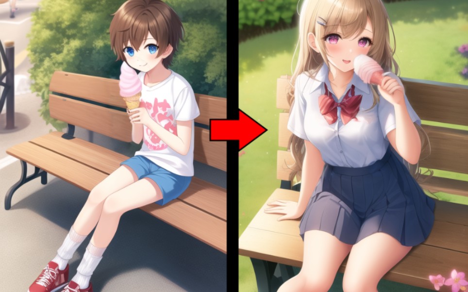 （TSF/AI）吃冰淇淋变成JK女高中生-由美玥欣official-由美玥欣official-哔哩哔哩视频