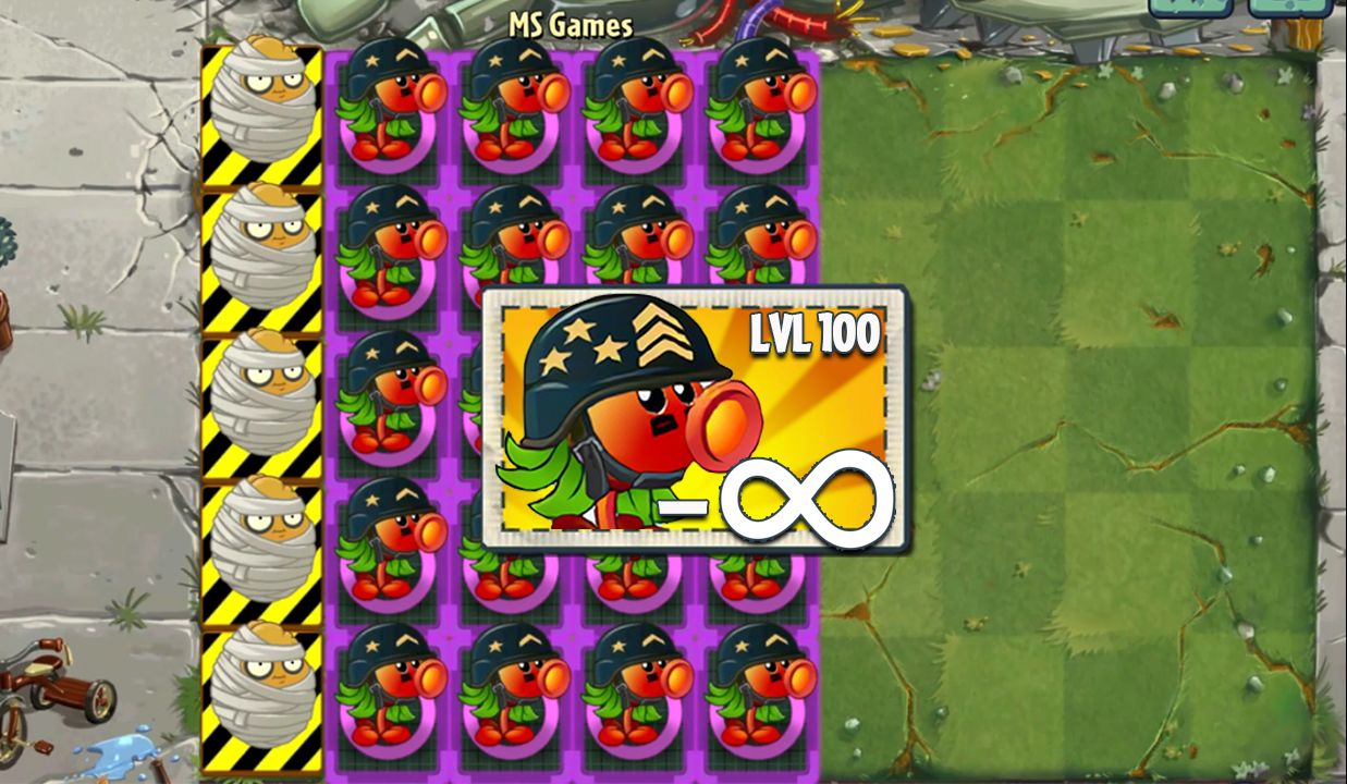 PvZ 2 挑战 - 保护5颗坚果免受5个砖头僵尸（30级）的攻击 - 谁会获胜？-MSGames-MSGames-哔哩哔哩视频