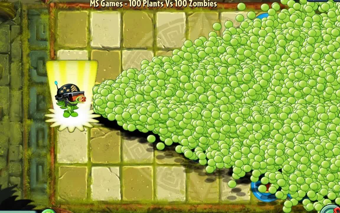 大哥和100个等级一的植物vs100只失落杨伞僵尸- PvZ 2 游戏玩法-MSGames-MSGames-哔哩哔哩视频