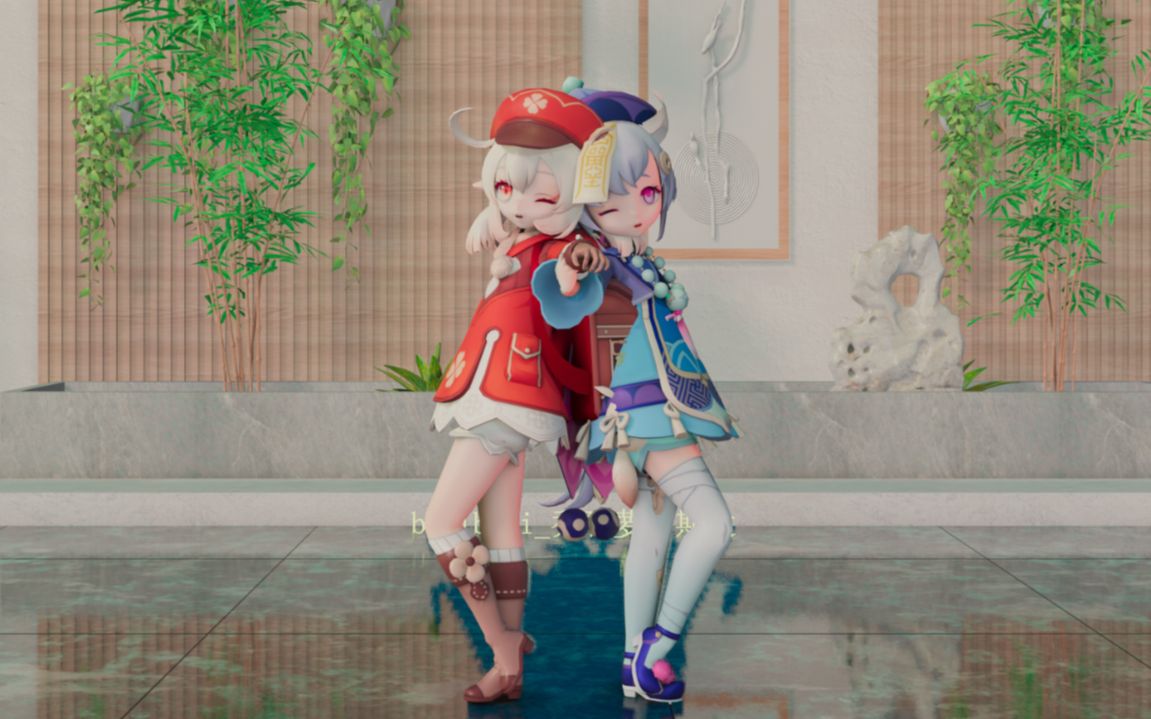 【原神mmd】可爱双子 可莉七七 波光粼粼地板aces色彩哔哩哔哩bilibili