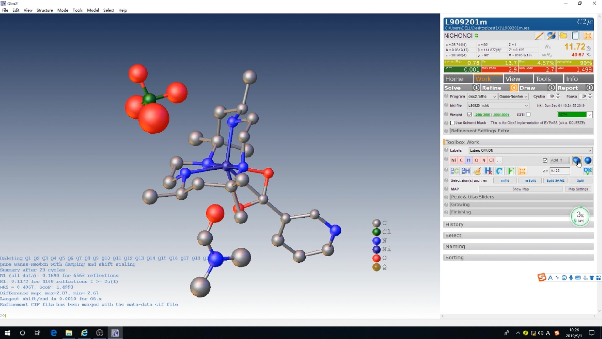 olex2解配合物晶体实例3_哔哩哔哩_bilibili