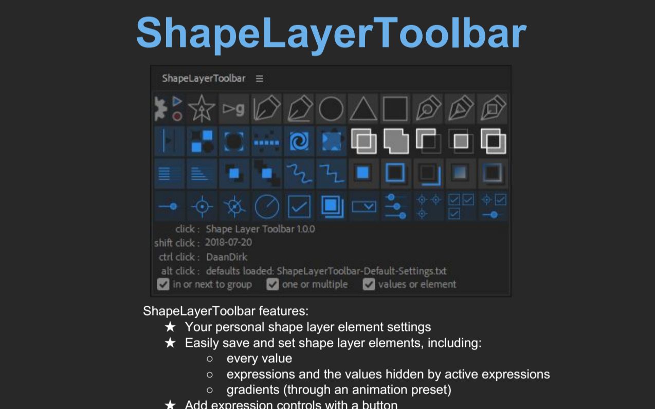 AE脚本-快速修改图形层Shape Layer Toolbar v1.0.1视频教程_哔哩哔哩_bilibili