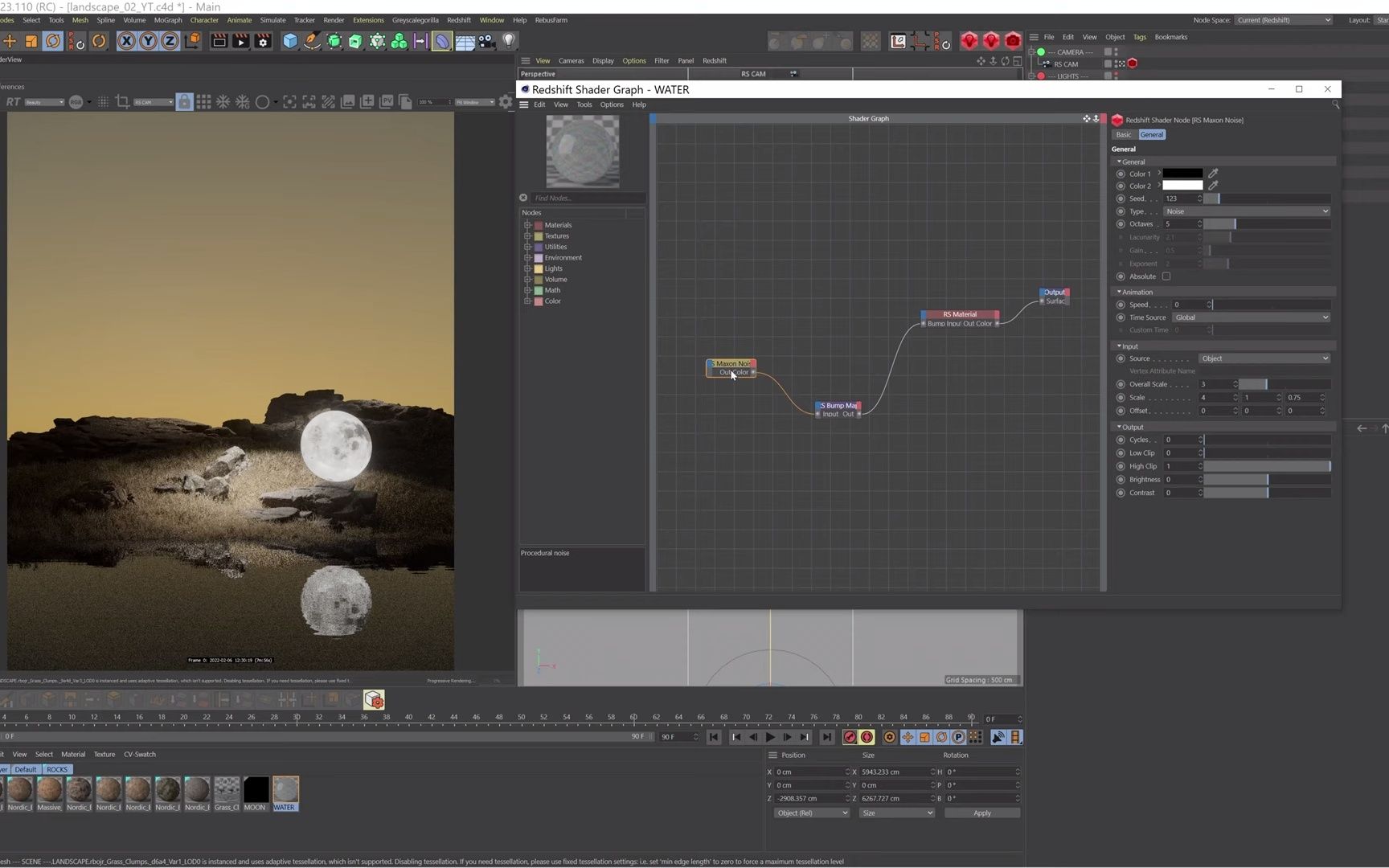 【c4d】月球渲染Moonlight' Landscape Breakdown in Cinema 4D & Redshift_哔哩哔哩_bilibili