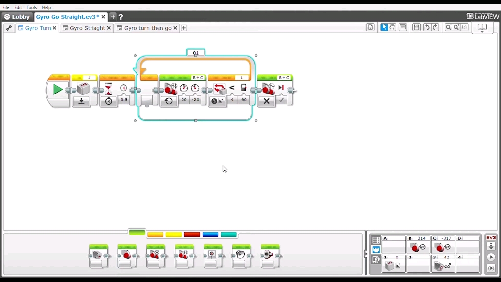 乐高EV3使用陀螺仪传感器精确转向_哔哩哔哩_bilibili