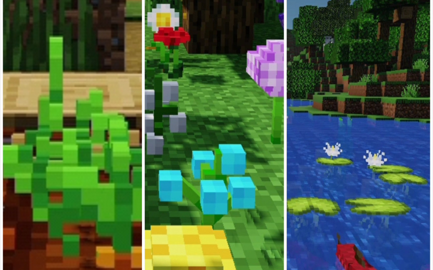 3款Minecraft中植物的3D材质包（JAVA，1.18）_哔哩哔哩_bilibili
