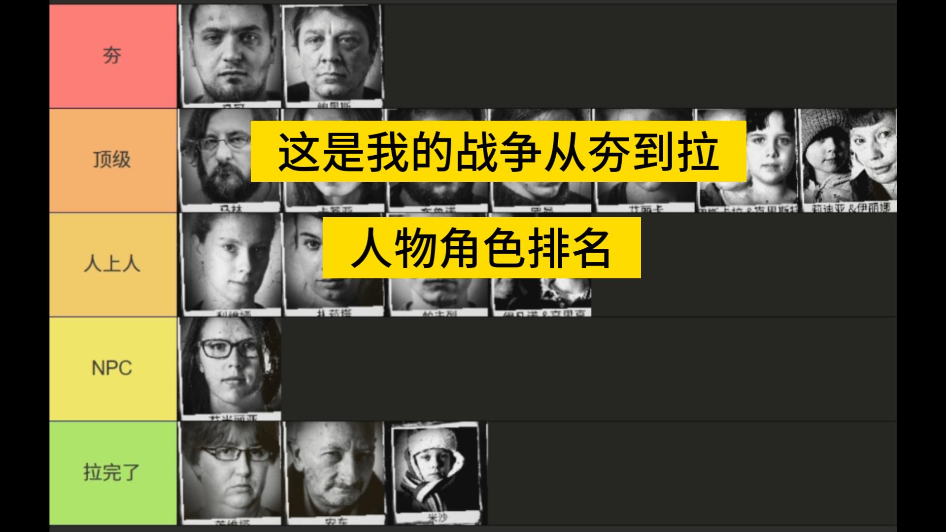 这是我的战争从夯到拉排名，客观权威版本，让你更快的认识人物！ 教学仙人 教学仙人 哔哩哔哩视频