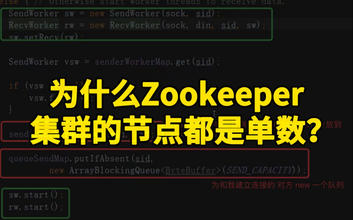 简直变态？小米一面 | 为什么Zookeeper集群的节点都是单数？【Java面试】-Java面试实录-Java面试实录-哔哩哔哩视频