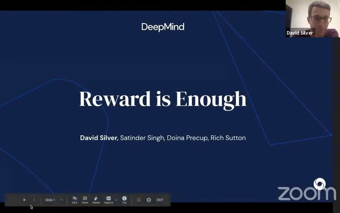 【强化学习】Reward is Enough - David Silver_哔哩哔哩_bilibili