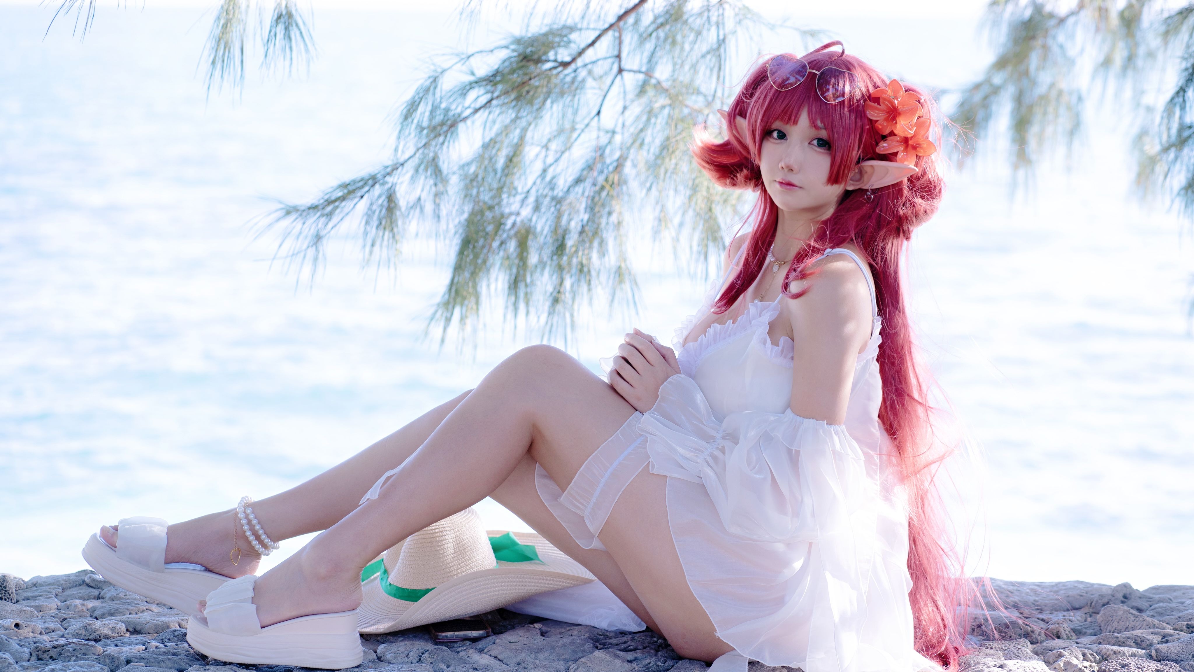 【4K】不看肚子挑战 桃金娘 泳装cos-菌子宝宝丶-菌子宝宝丶-哔哩哔哩视频