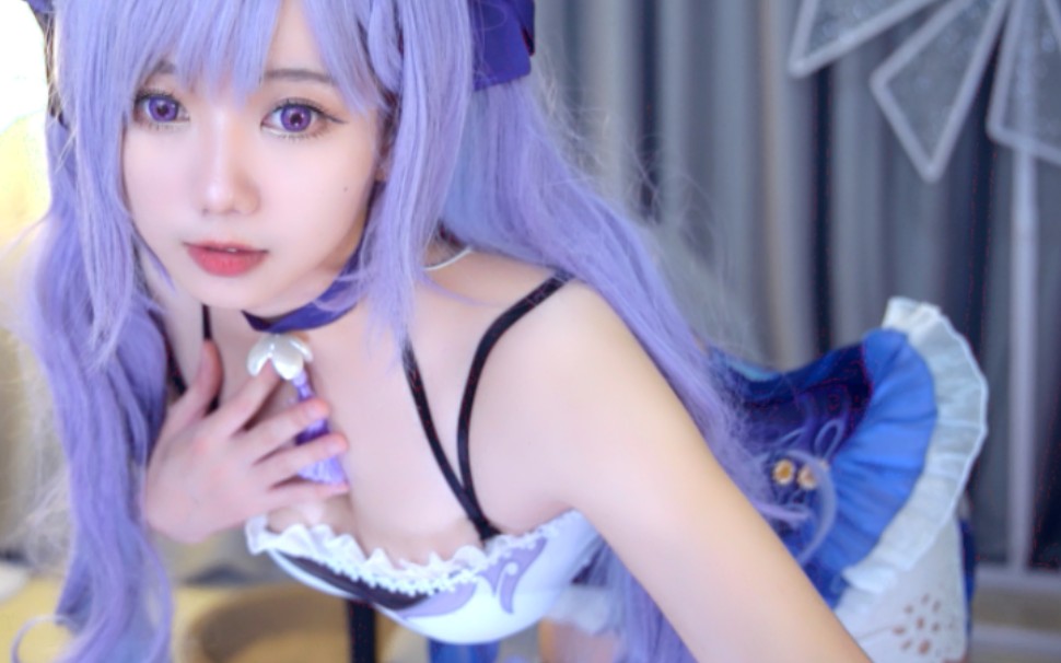 可爱刻猫猫泳装cos-冷鸟嘌呤连着五碳糖IO-原神-哔哩哔哩视频