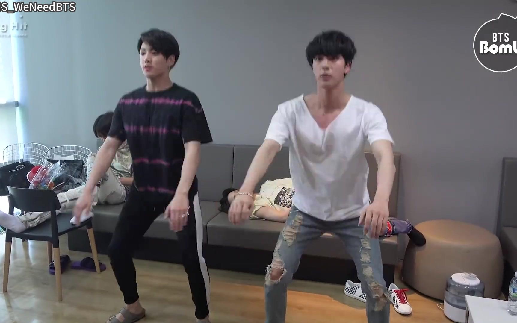 【WNS中字】180928 [BANGTAN BOMB] JK & JIN's exercise time_哔哩哔哩_bilibili
